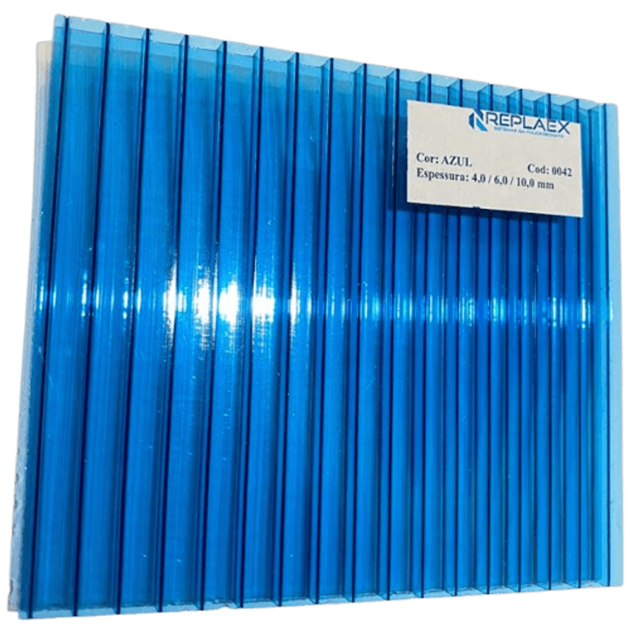 Policarbonato Alveolar 6mm 6000x1050mm - Azul | Gravia - Gravia